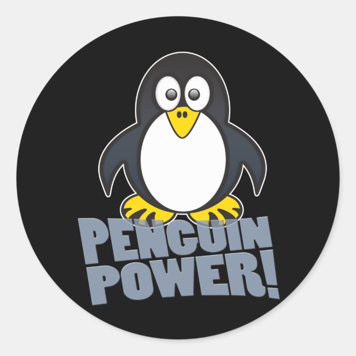 Linux Penguin Power Classic Round Sticker | Zazzle.ca