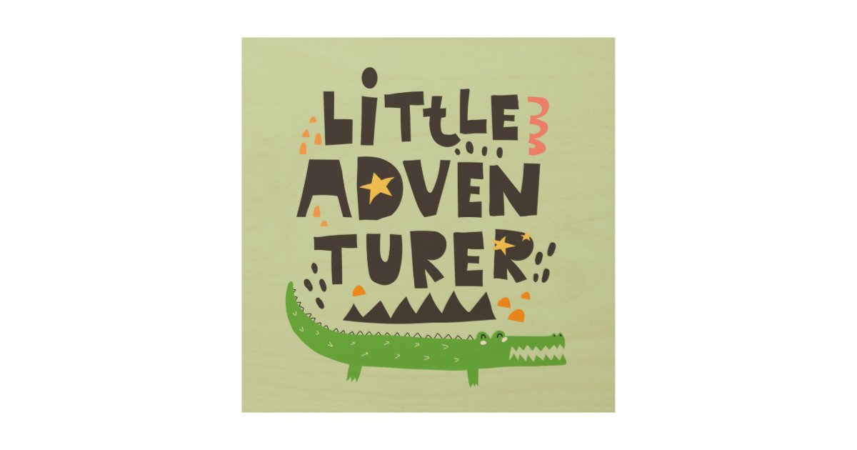 Little Adventurer Alligator Wood Wall Art | Zazzle