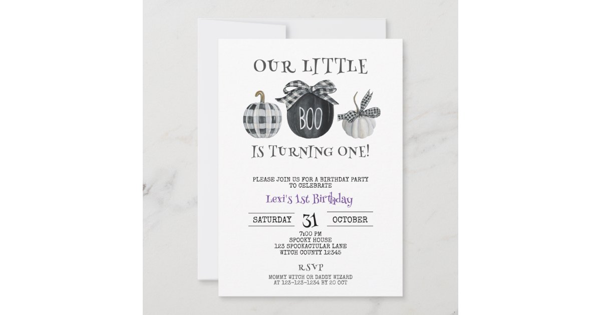 Little Boo 1st Birthday, Halloween Birthday Invitation | Zazzle