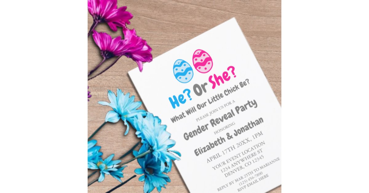 Little Chick Gender Reveal Invitation | Zazzle