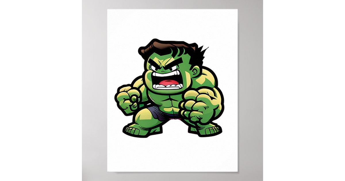 little cute comic book character in cartoon style poster | Zazzle
