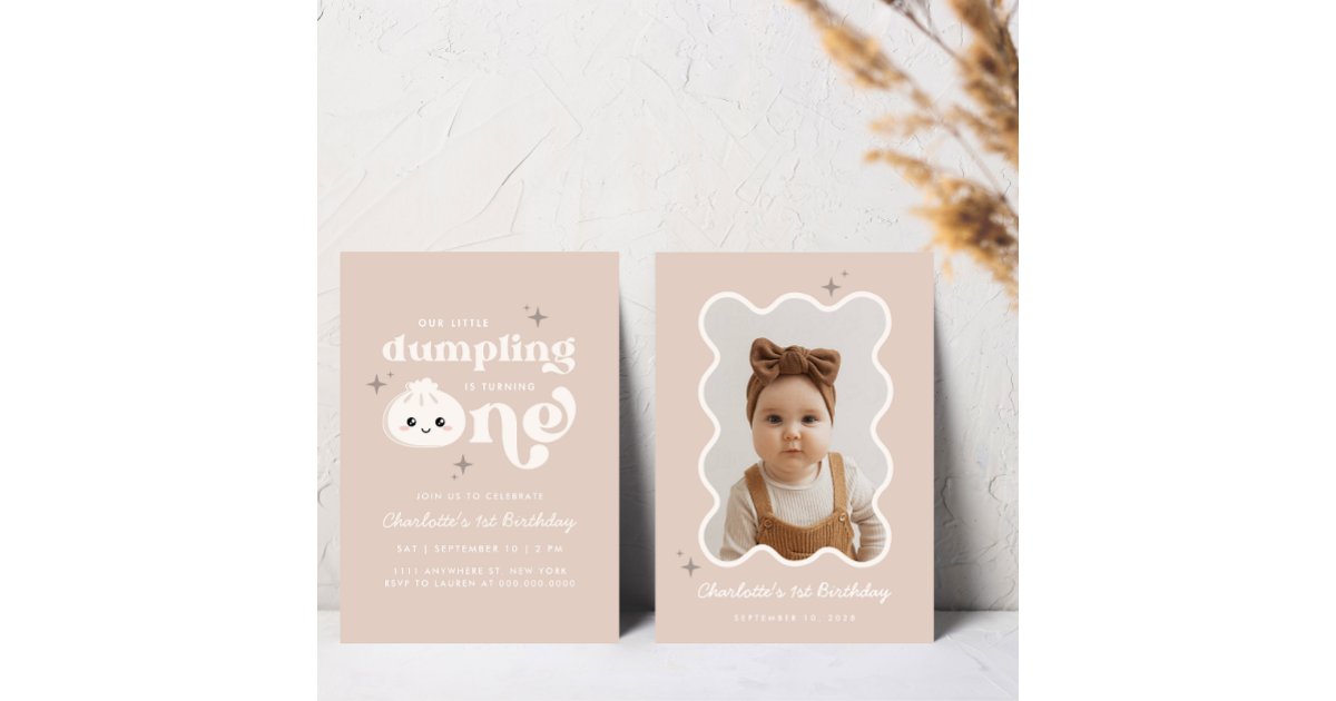 Little Dumpling Bao Dim Sum Birthday Invitation | Zazzle