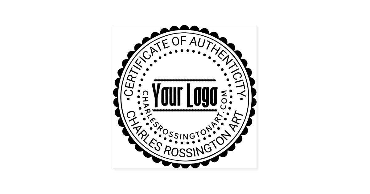 Logo “Certificate of Authenticity” #7B Name URL Self-inking Stamp | Zazzle