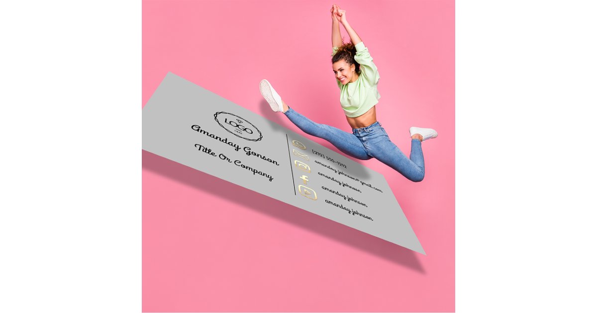 Logo Social Media Gold QR Code Gold YouTubes Business Card | Zazzle