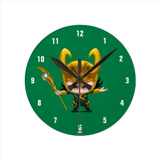 Loki Stylized Art Round Clock | Zazzle.ca
