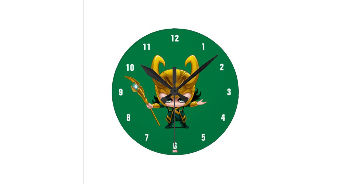 Loki Stylized Art Round Clock | Zazzle.ca