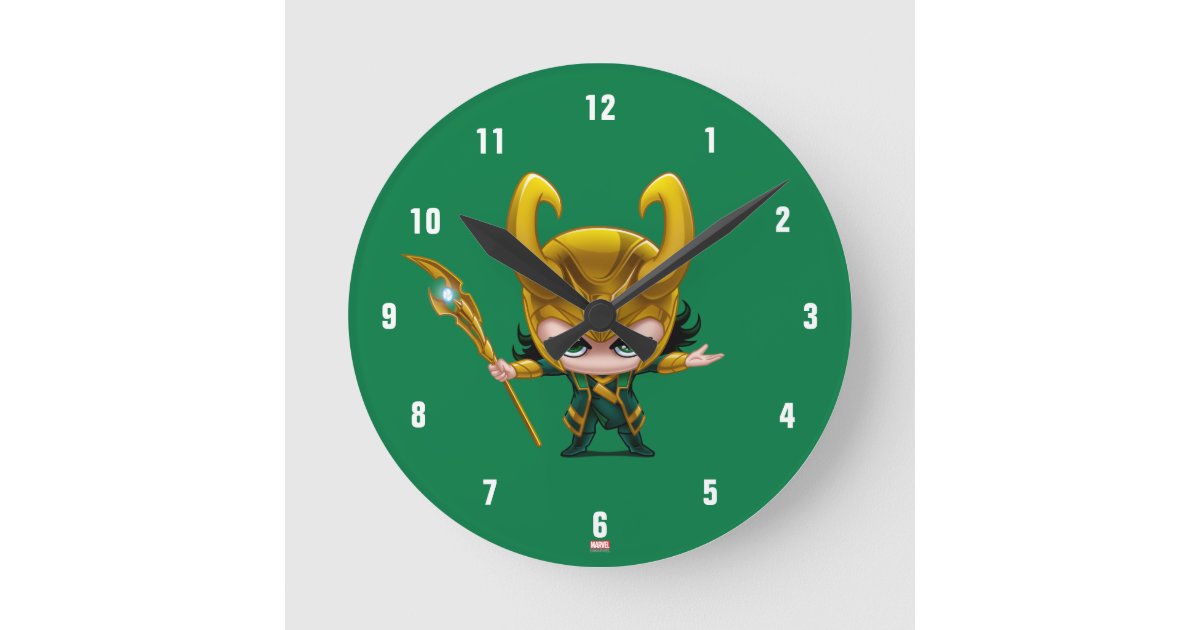 Loki Stylized Art Round Clock | Zazzle
