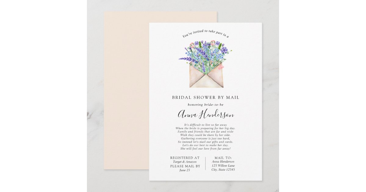 Long Distance Bridal Shower by Mail Invitation | Zazzle