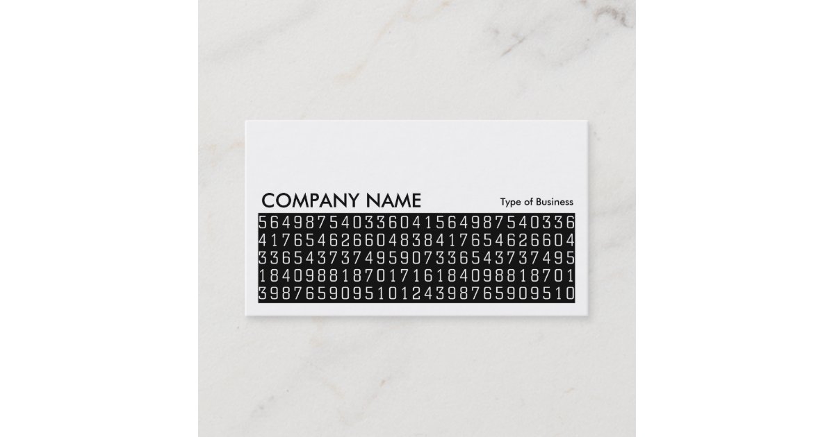 Long Picture 0268 - Random Numbers Business Card | Zazzle