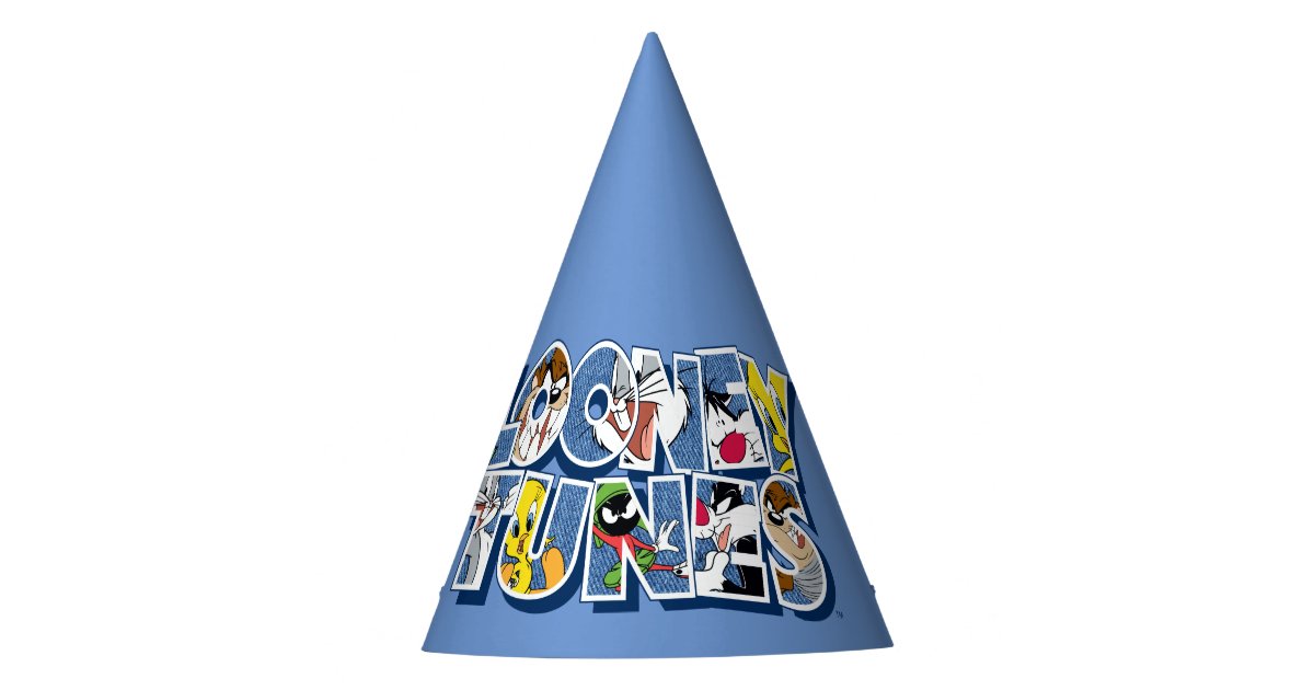 LOONEY TUNES™ Characters in Lettering Party Hat | Zazzle