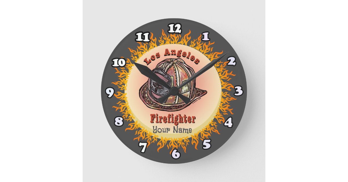Los Angeles Firefighter clock | Zazzle