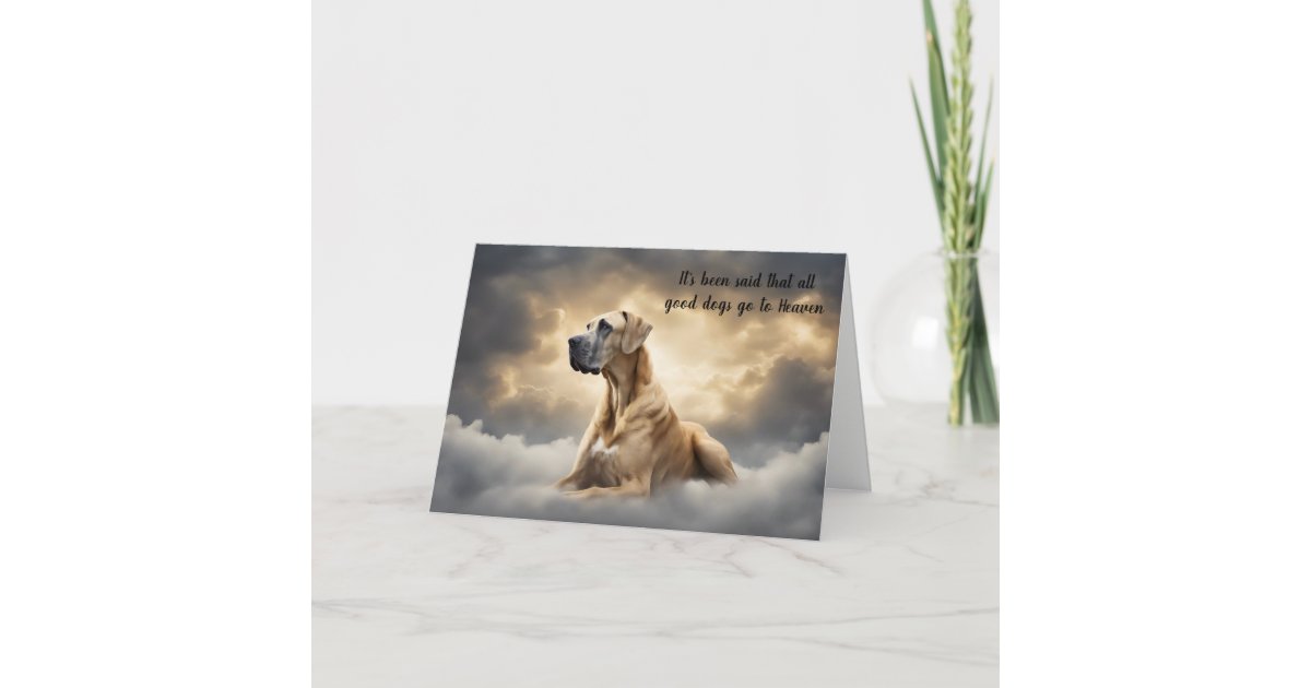 Loss of Great Dane Dog Heaven Sympathy Holiday Card | Zazzle