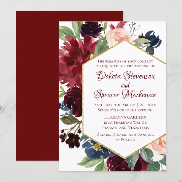 Red And Gold Wedding Invitations & Announcements | Zazzle CA