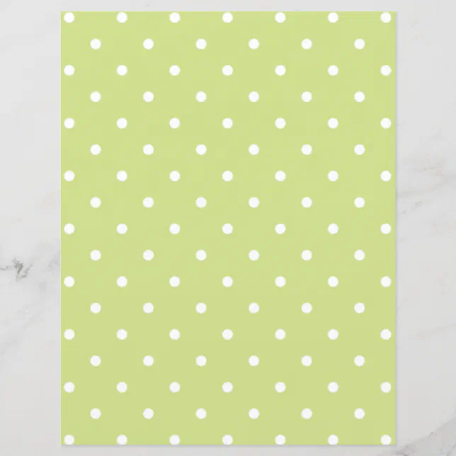 Lovely Lime Green Polka Dots Scrapbook Paper | Zazzle