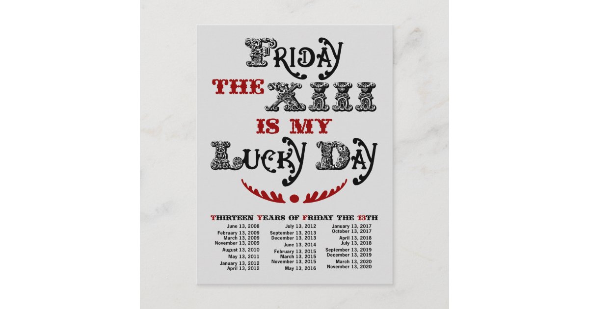 Lucky Friday the 13th Light Postcard | Zazzle