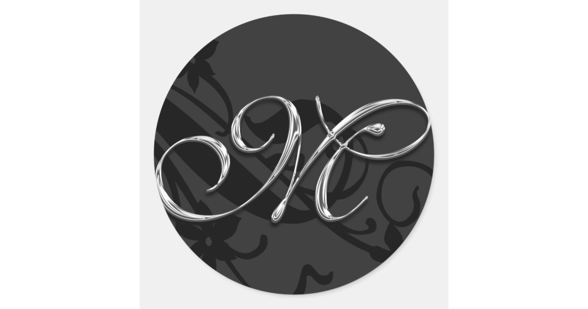 M Monogram Letter Wedding Envelope Seal Sticker | Zazzle