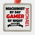 Machinist Loves Playing Video Games Metal Ornament | Zazzle