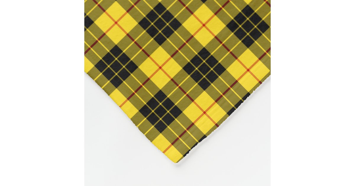 MacLeod Clan Bright Yellow and Black Tartan Fleece Blanket | Zazzle