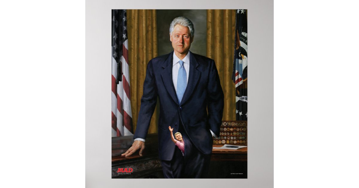 MAD Magazine's Official Portrait of Bill Clinton Poster | Zazzle