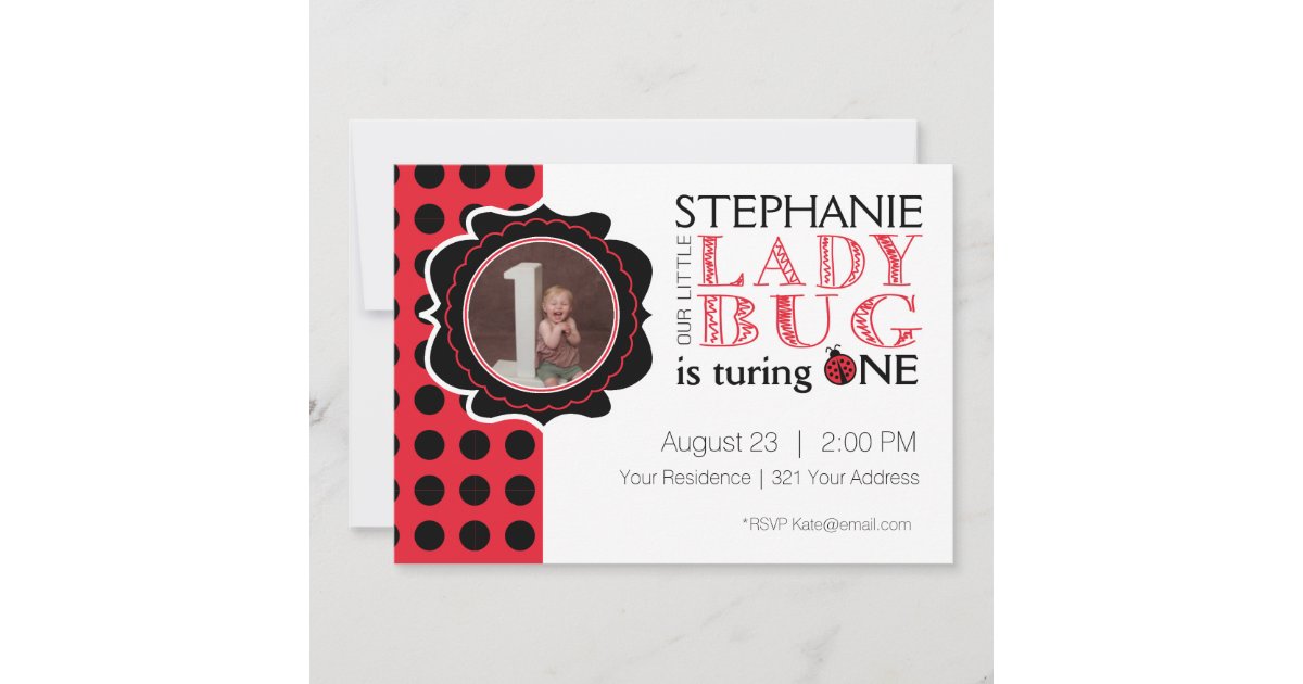 Madame Bug First Birthday Invitation | Zazzle.ca