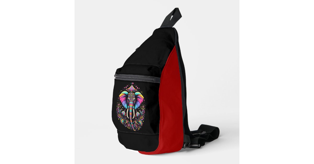 Majestic Elephant With Vibrant Face Paint Sling Bag | Zazzle