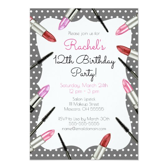 Makeup Themed Birthday Party Invitation | Zazzle.ca