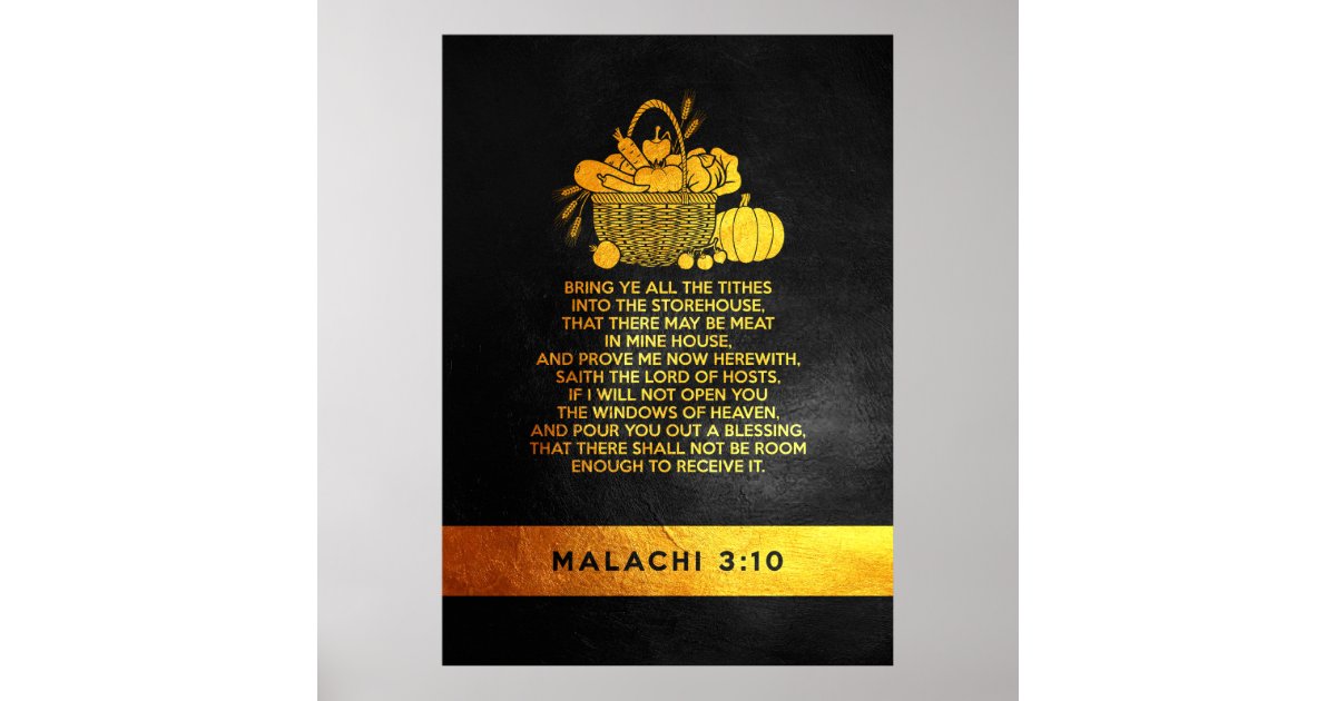 Malachi 3:10 Bible Verse Poster | Zazzle.ca