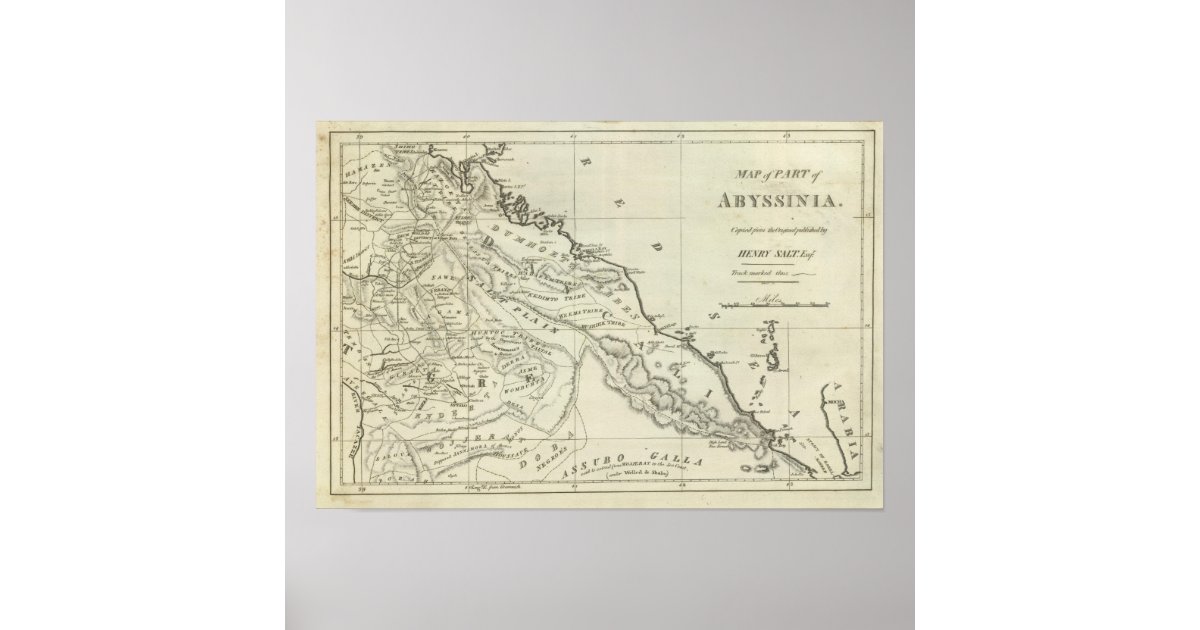 Map of Abyssinia Poster | Zazzle