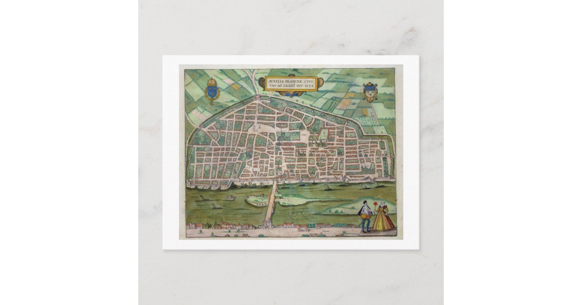 Map of Aurelia, from 'Civitates Orbis Terrarum' by Postcard | Zazzle
