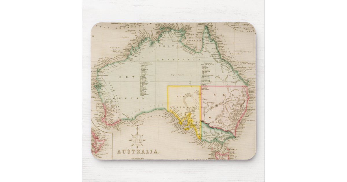 Map of Australia & New Zealand Mouse Pad | Zazzle