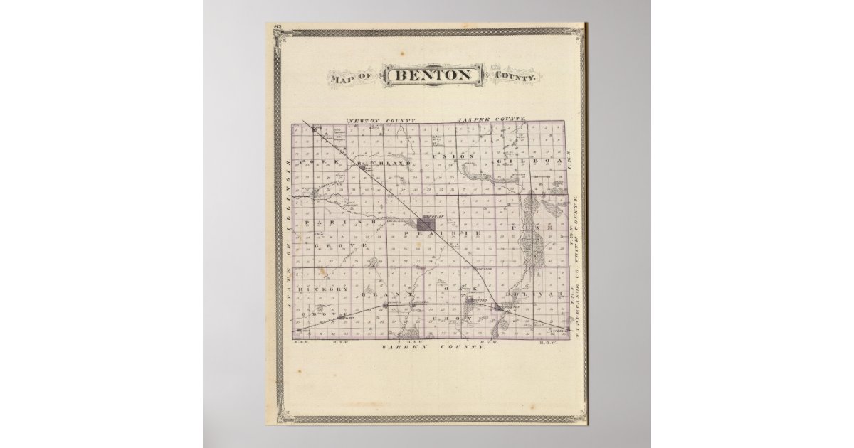 Map of Benton County Poster | Zazzle
