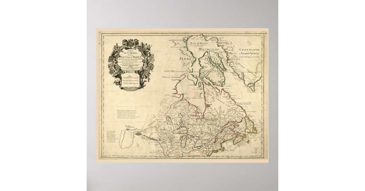 Map of Canada (circa 1718) Poster | Zazzle