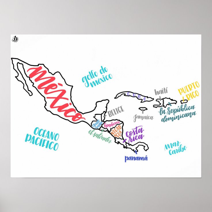 Map of Central America Poster | Zazzle