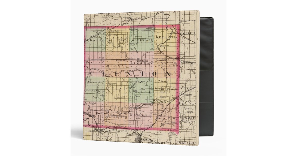 Map of Clinton County, Michigan Binder | Zazzle