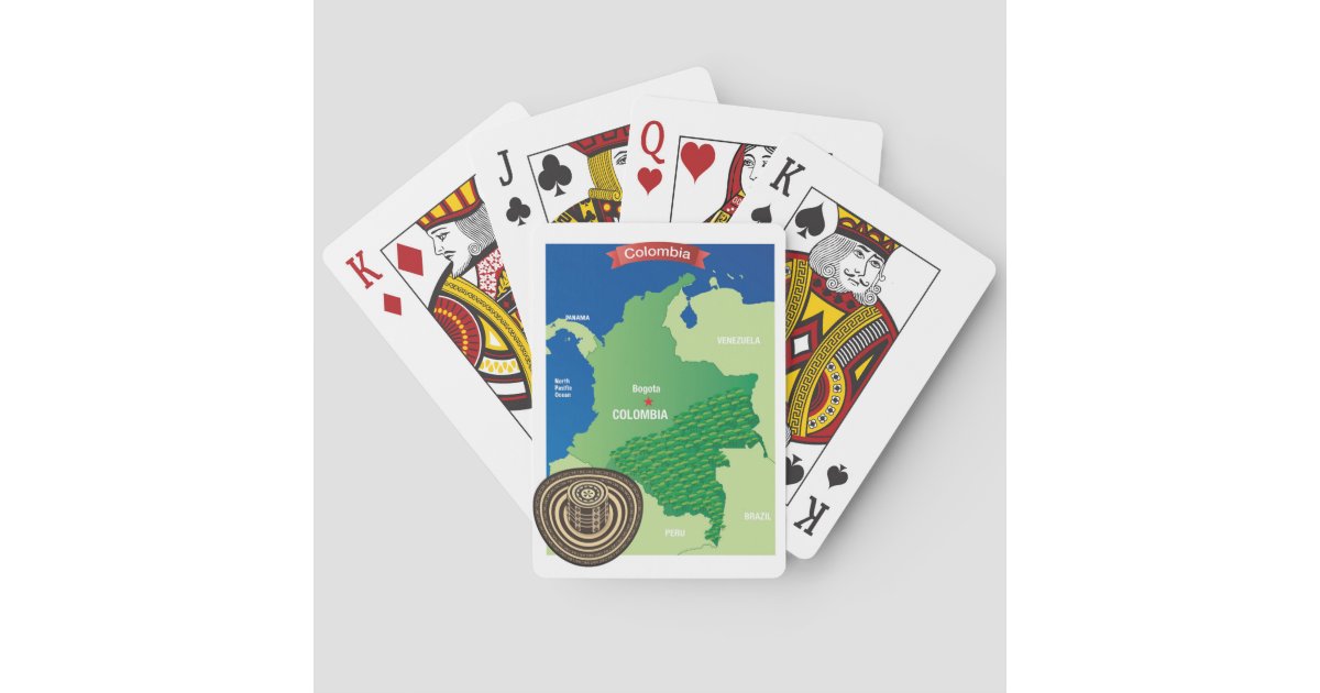 Map of Colombia Playing Cards | Zazzle