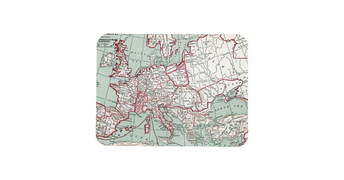 MAP OF EUROPE, 12th CENTURY Magnet | Zazzle