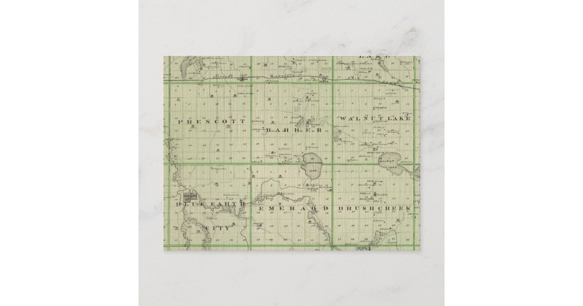 Map of Faribault County, Minnesota Postcard | Zazzle