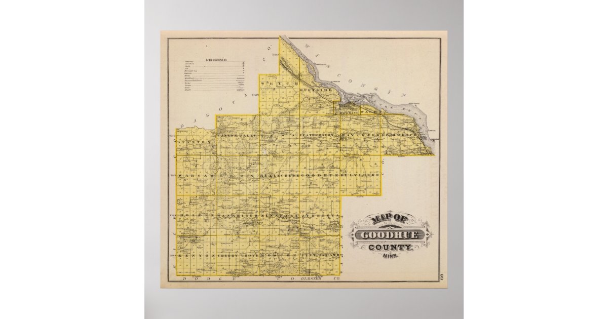 Map of Goodhue County, Minnesota Poster | Zazzle