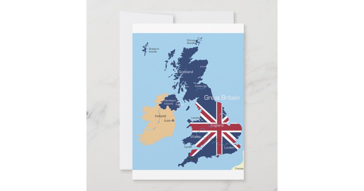 Map Of Great Britain Invitations | Zazzle