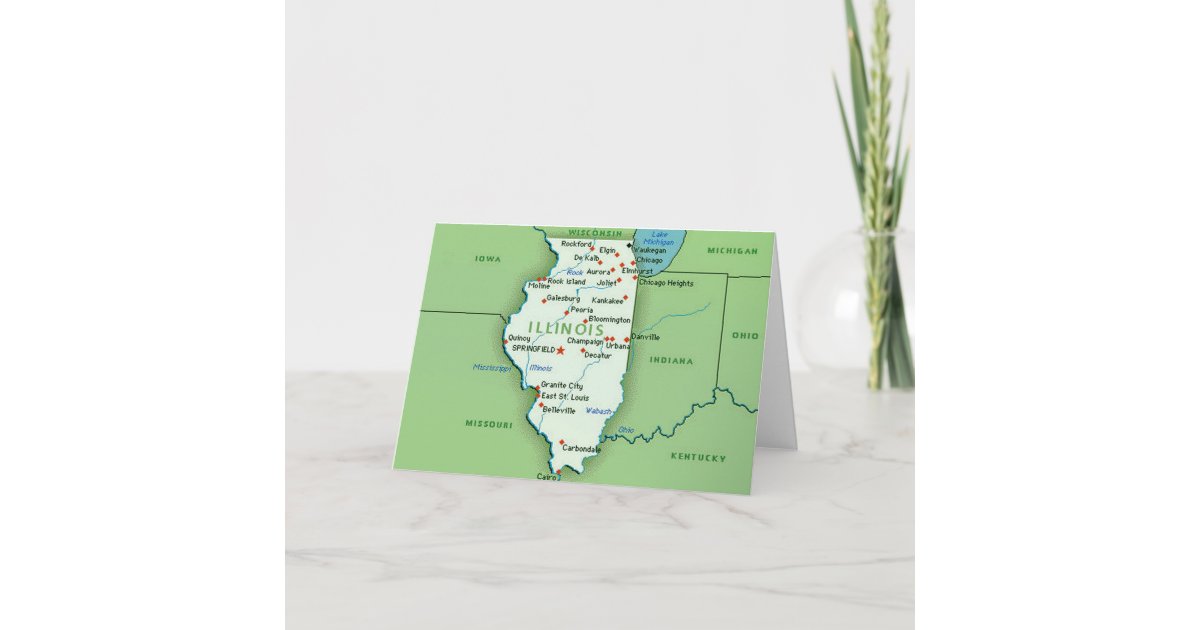 Map of Illinois Greeting Card | Zazzle