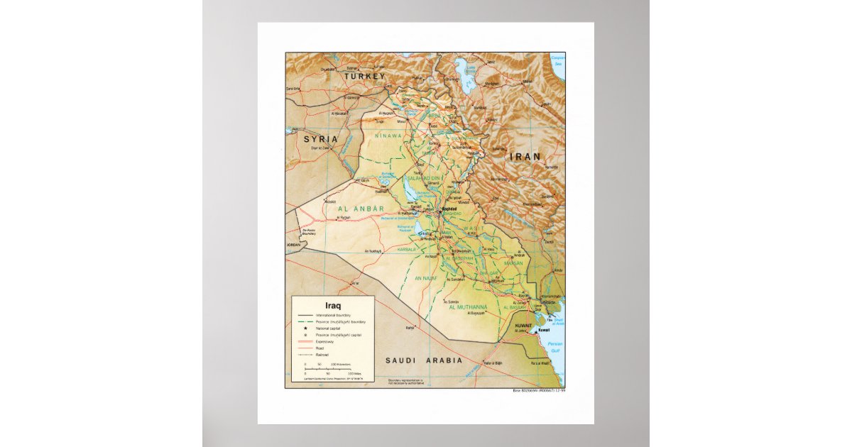 Map of Iraq (1999) Poster | Zazzle