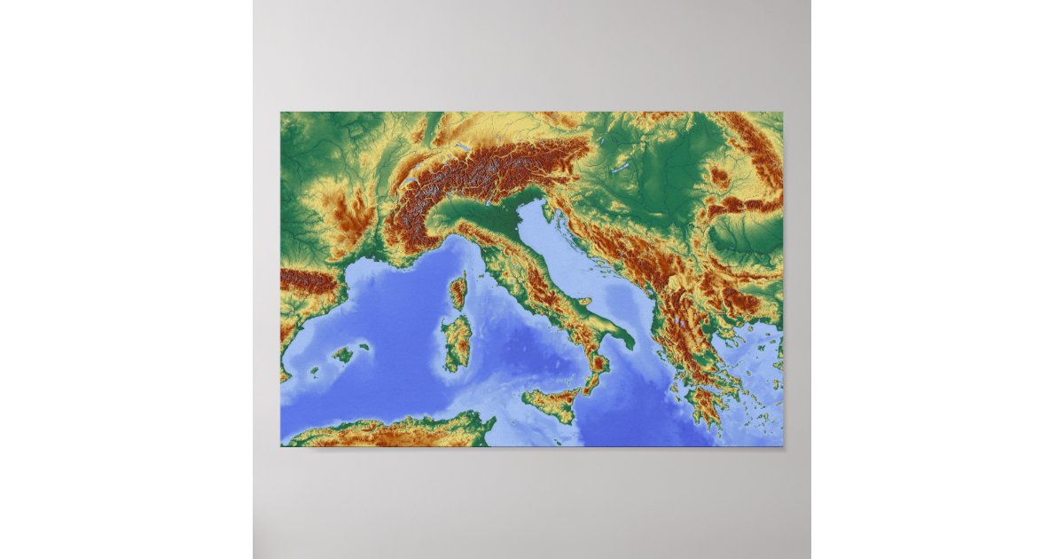 Map of Italy Alpine Region Poster | Zazzle