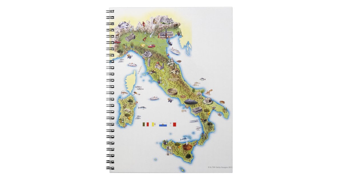 Map of Italy Notebook | Zazzle