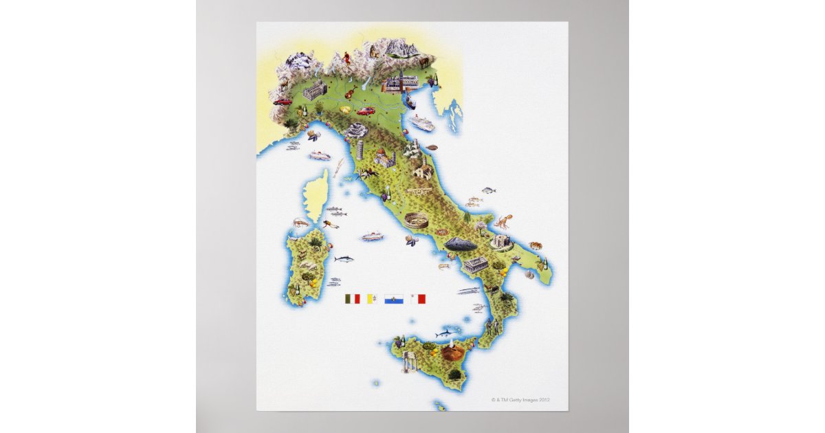 Map of Italy Poster | Zazzle