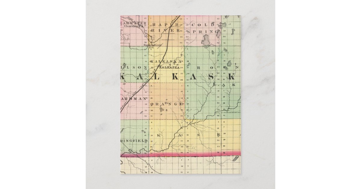 Map of Kalkaska County, Michigan Postcard | Zazzle