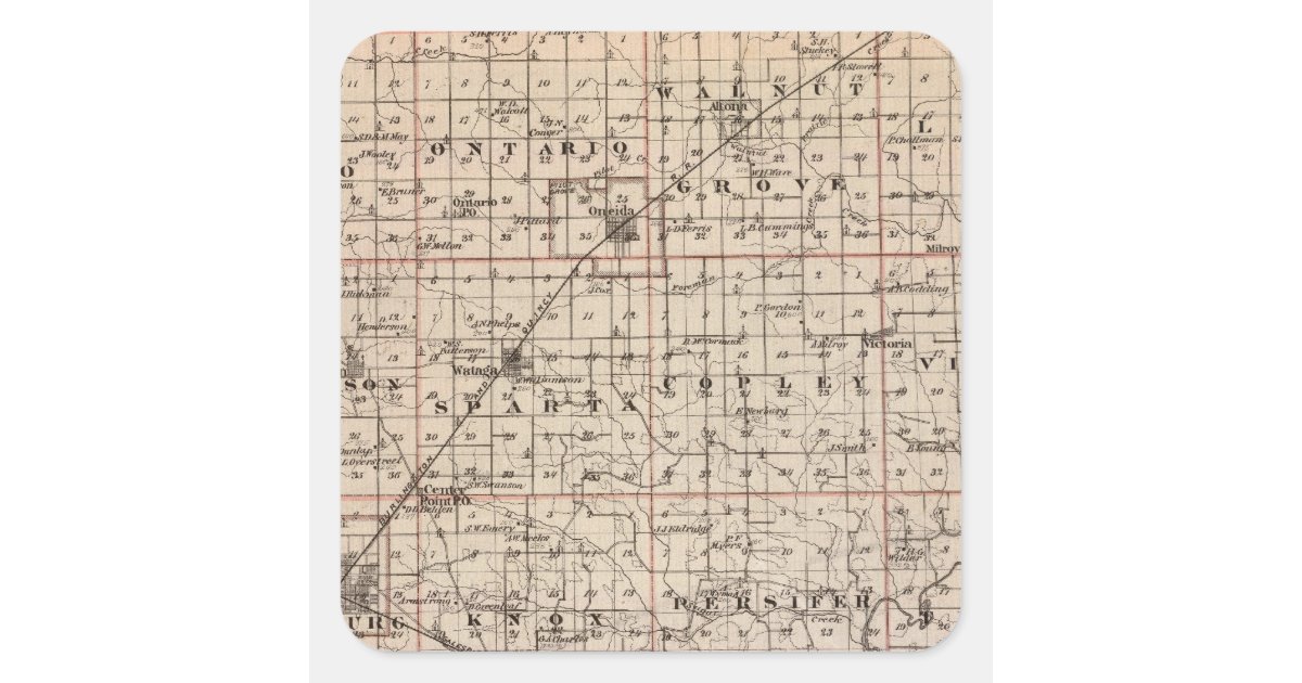 Map of Knox County Square Sticker | Zazzle