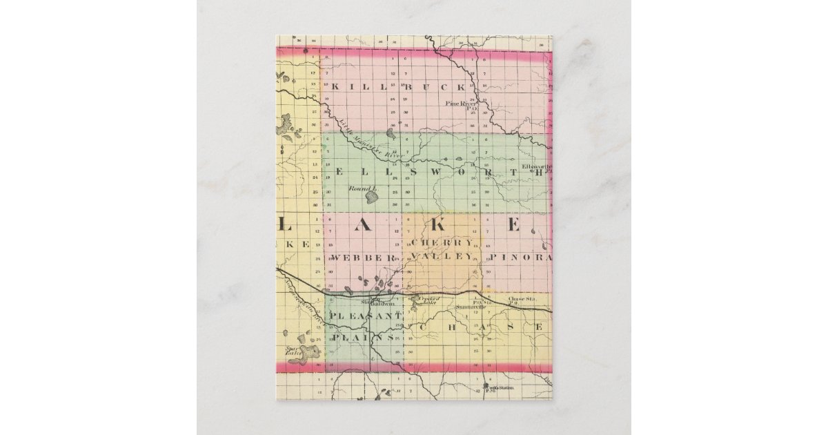 Map of Lake County, Michigan Postcard | Zazzle