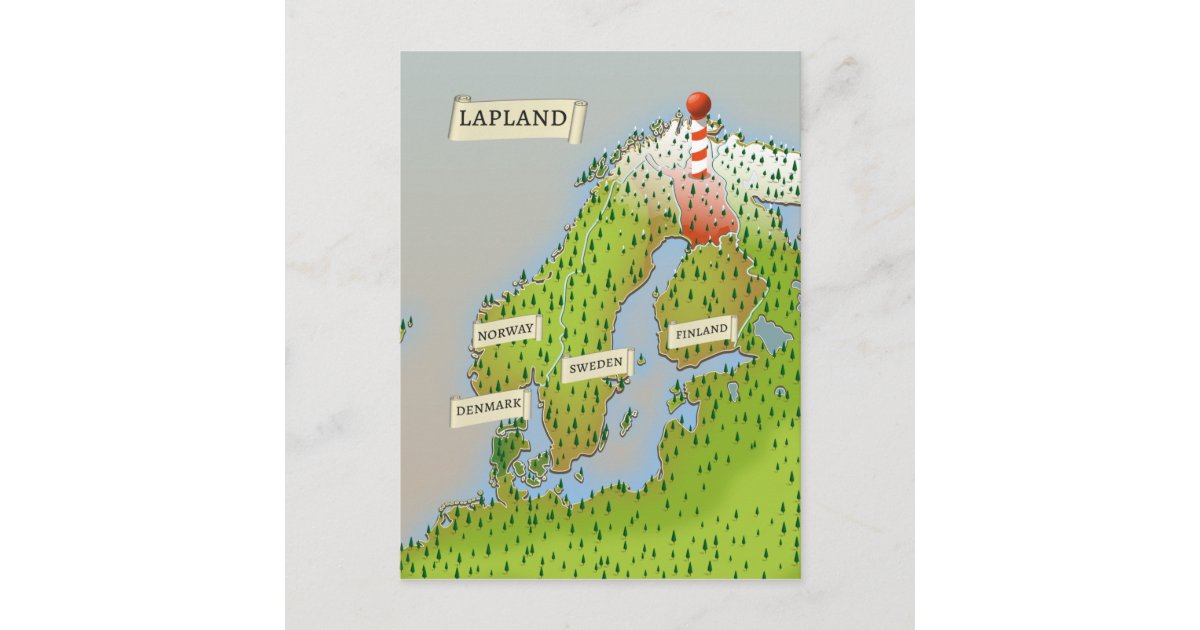 Map Of Lapland Postcard | Zazzle