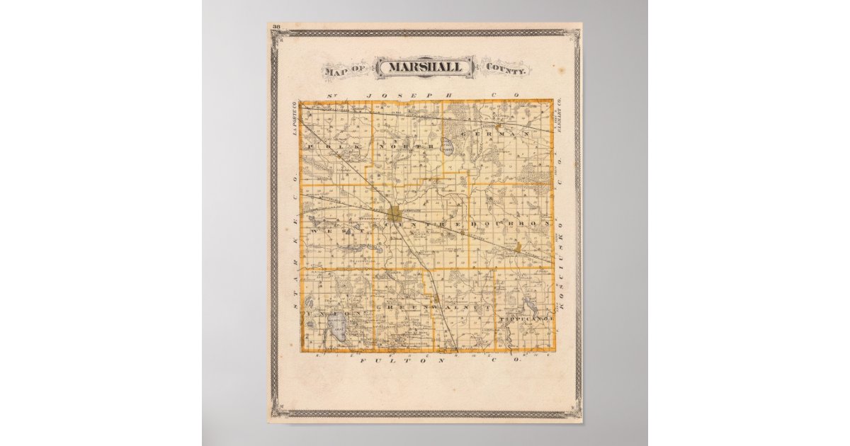 Map of Marshall County Poster | Zazzle