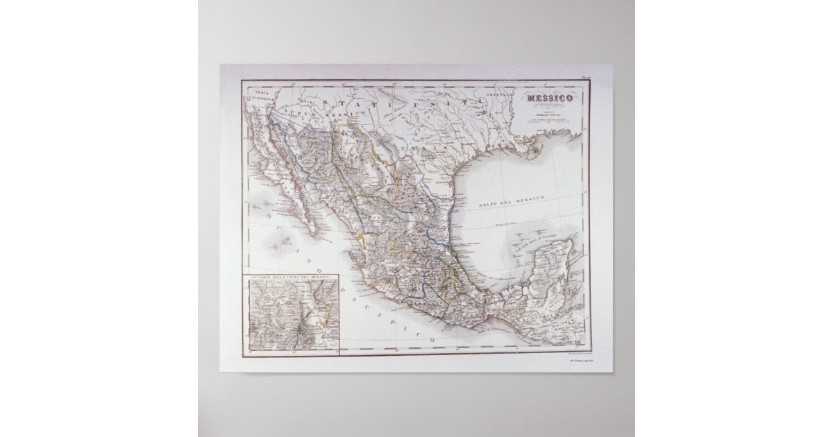 Map of Mexico Poster | Zazzle